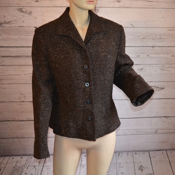 Apostrophe | Jackets & Coats | Apostrophe Brown Wool Silk Tweed Blend ...